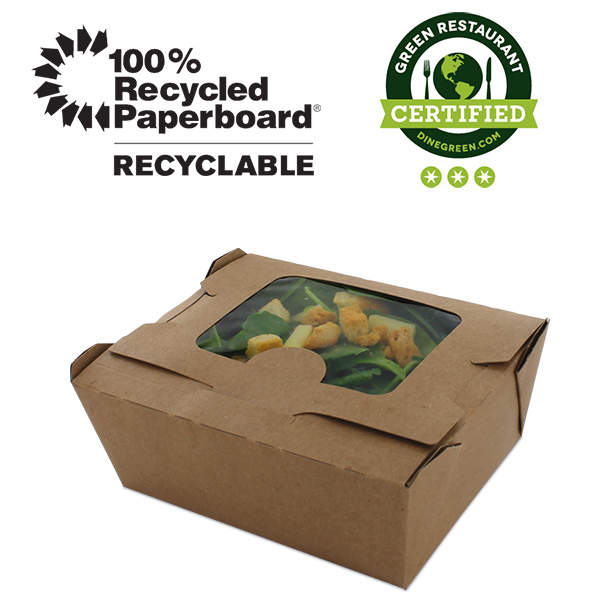 Bio-Plus # 8 VIEW EARTH 100% Recycled Kraft Windowed Take Out Food ...