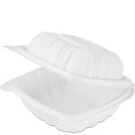 3 Compartment White Hinged Clamshell Takeout Containers (Mineral ...