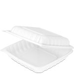 3 Compartment White Hinged Clamshell Takeout Containers (Mineral ...