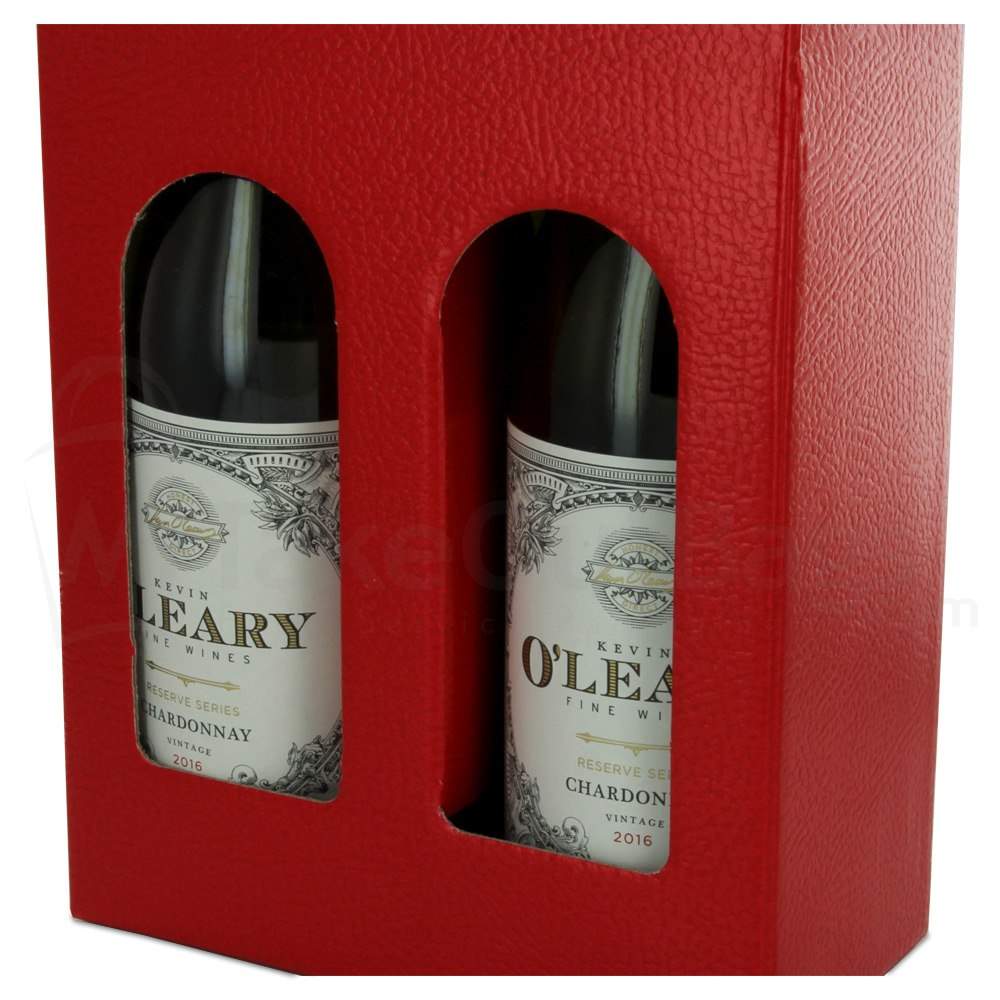 PELLA ROSSA Red Two Bottle Wine Carrier Boxes | Handled Carrier Wine ...