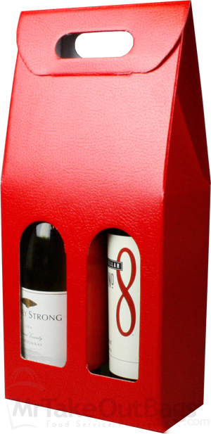 PELLA ROSSA Red Two Bottle Wine Carrier Boxes | Handled Carrier Wine ...