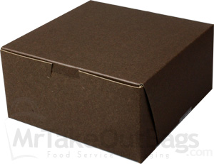 6 x 6 x 3" Chocolate Brown Colored Bakery Boxes | Brown Bakery Boxes ...
