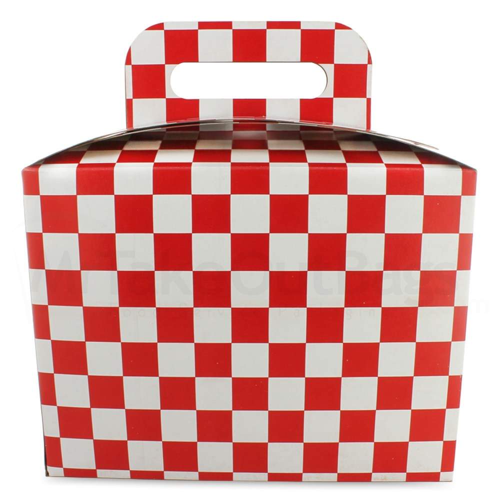 Red Checkered Pattern Disposable Lunch Boxes - 8.875 x 5 x 6.75 in ...