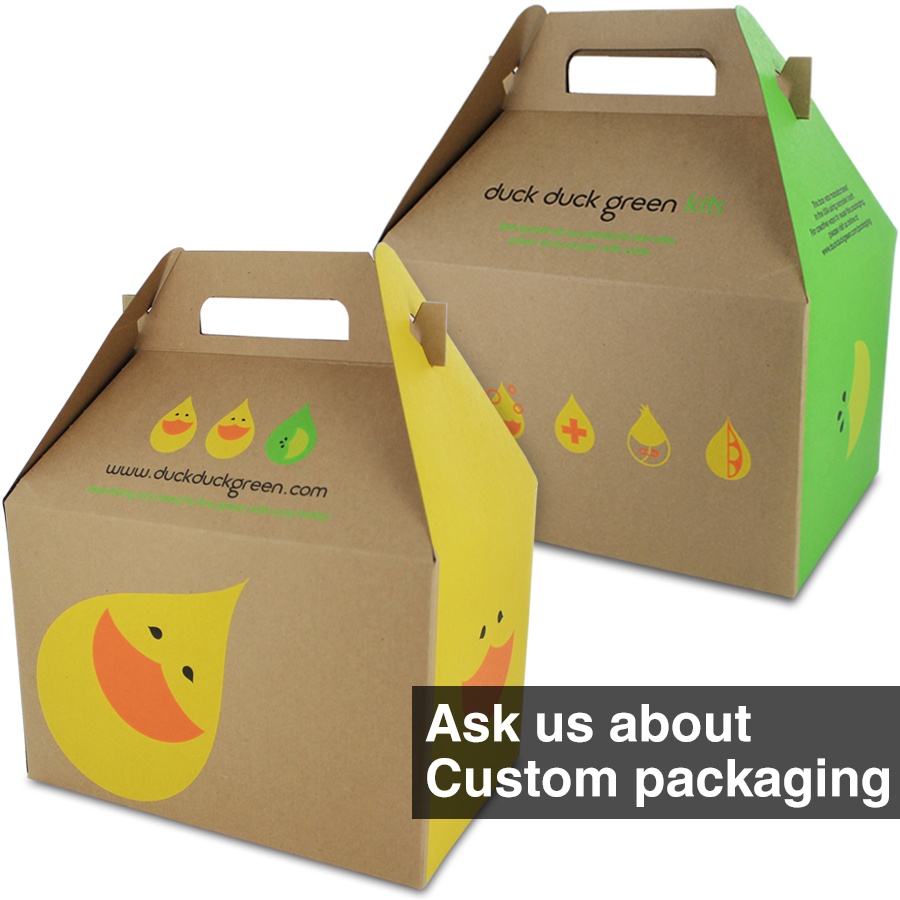 Natural Brown Kraft Groove Texture Small Gable Boxes - 6 x 4 x 4 ...