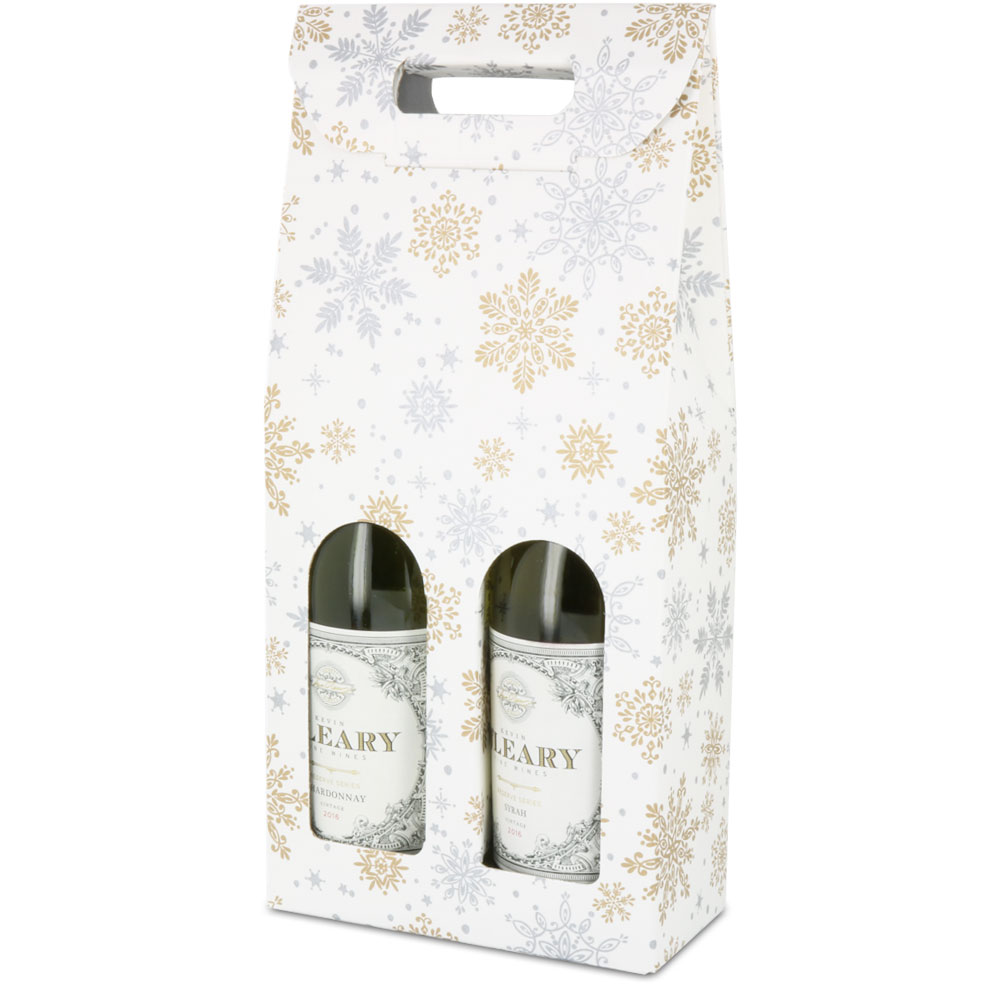 Handled Cardboard Carrier Wine Gift Boxes | MrTakeOutBags : MrTakeOutBags