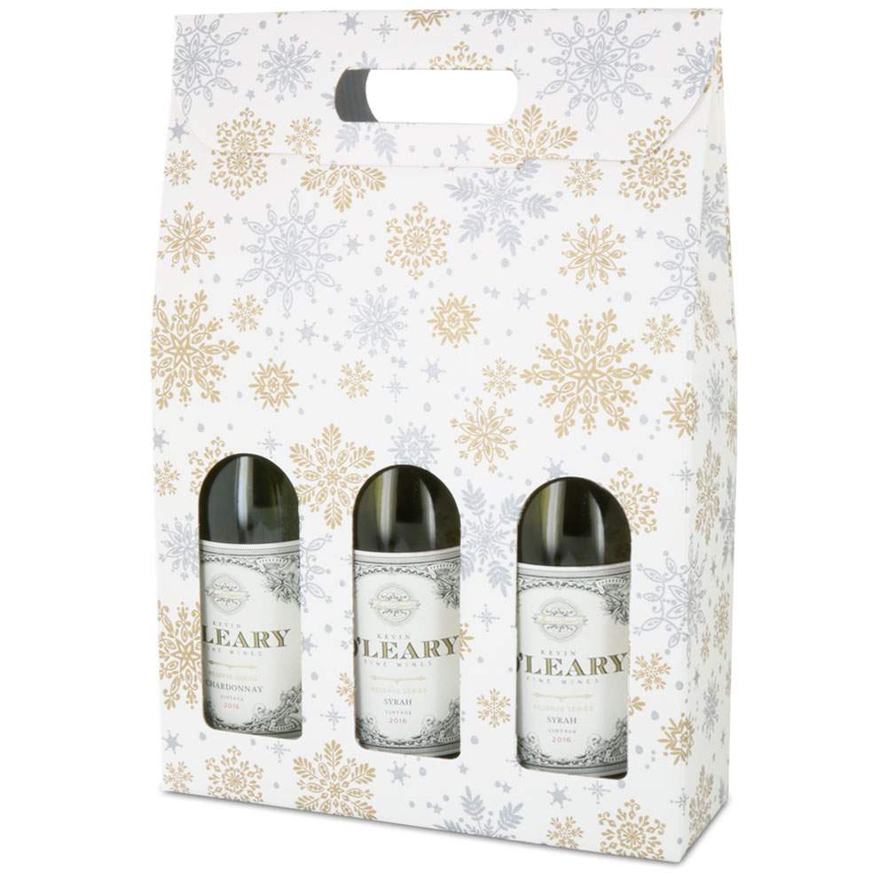 Handled Cardboard Carrier Wine Gift Boxes | MrTakeOutBags : MrTakeOutBags